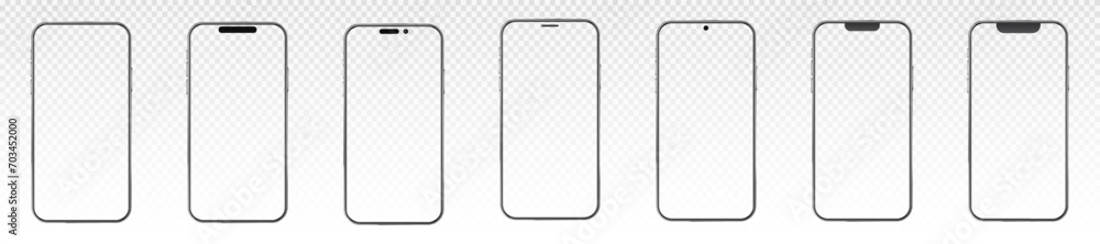 Mobile phone frame border. Modern smartphone vector template Stock ...