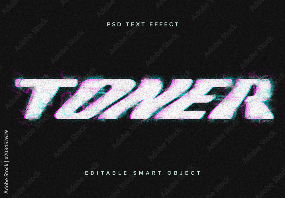 Scanner Glitch Text Effect Mockup Stock Template | Adobe Stock