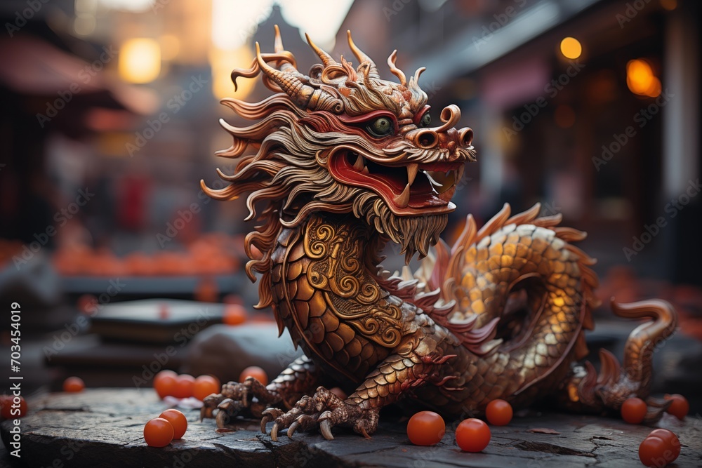 Chinese style traditional dragon . This dragon is famous in Chinese ...