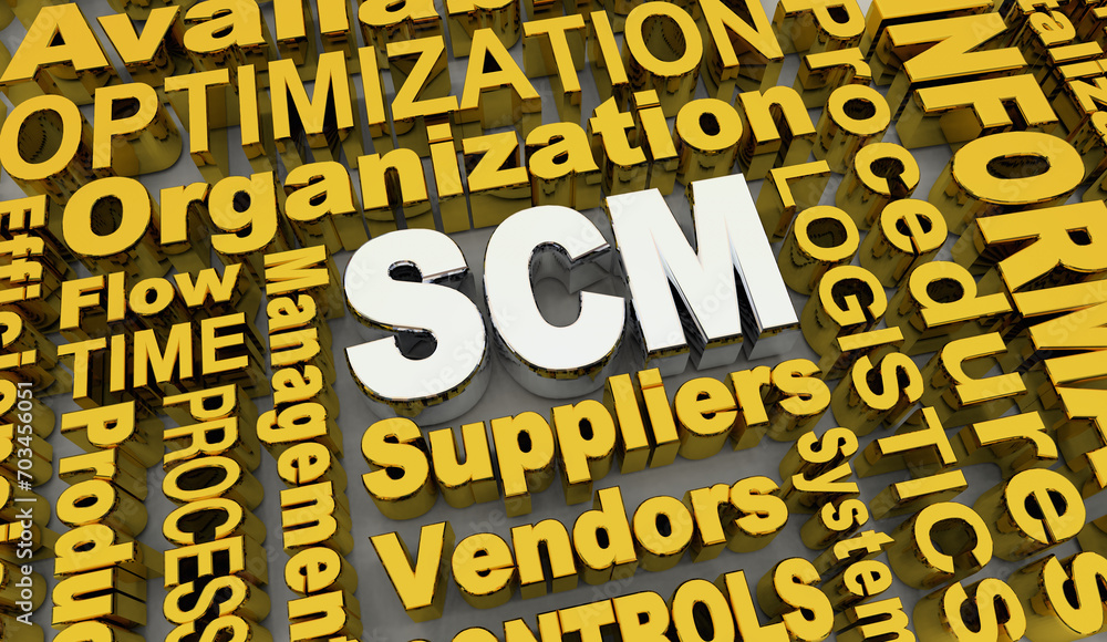 SCM Supply Chain Management System Process Vendors Suppliers Company 3d ...