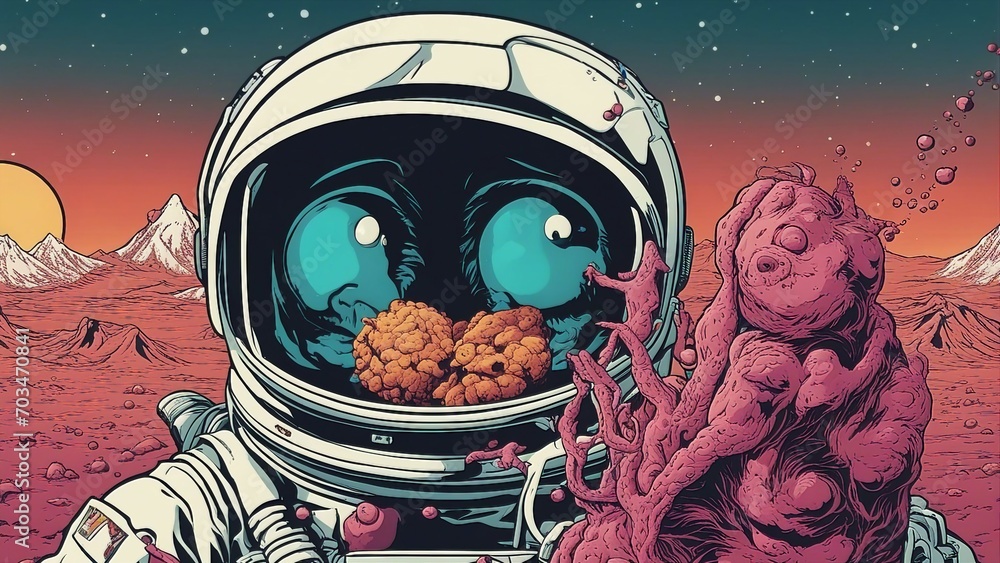 astronaut in space 15 Astronaut monster eats earth planet. Greed and ...