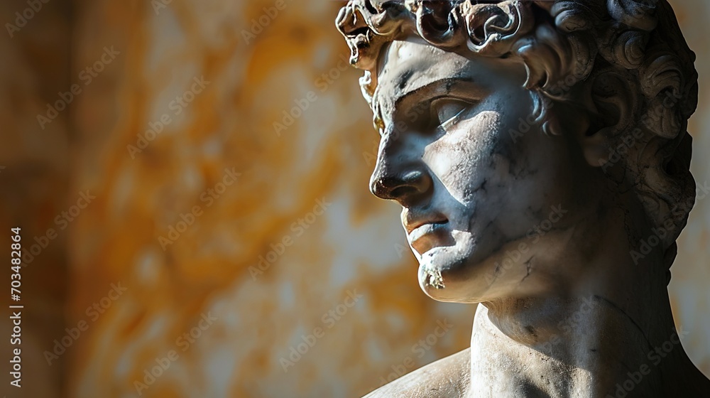Abstract beautiful muscular stoic person, stone statue sculpture with ...