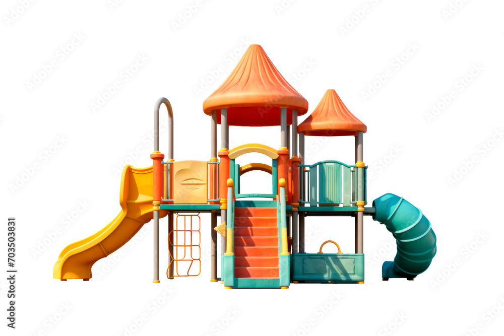 playground for children on transparent background, png file Stock ...