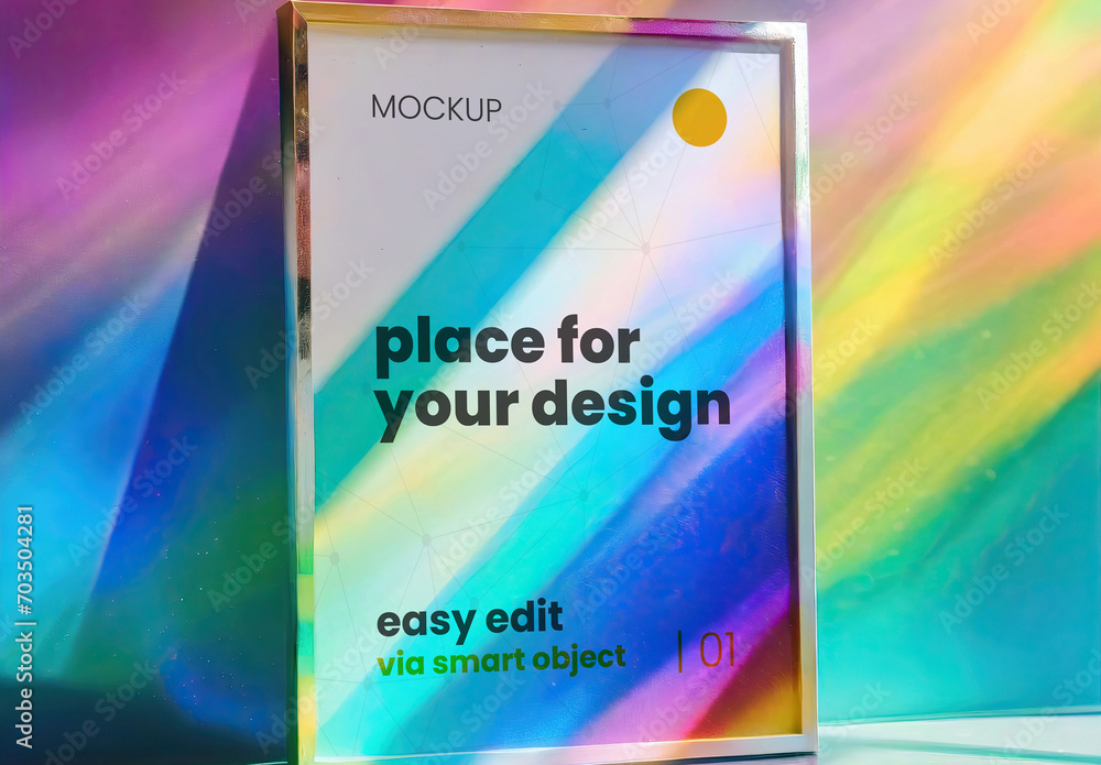 Light Colors Frame Poster Mockup 02 Stock Template | Adobe Stock