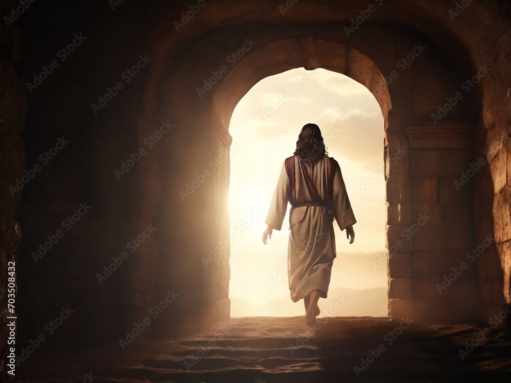 An awe-inspiring image captures the Resurrected Jesus Christ emerging ...