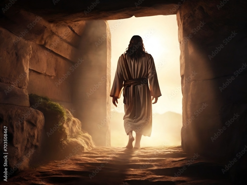 An awe-inspiring image captures the Resurrected Jesus Christ emerging ...