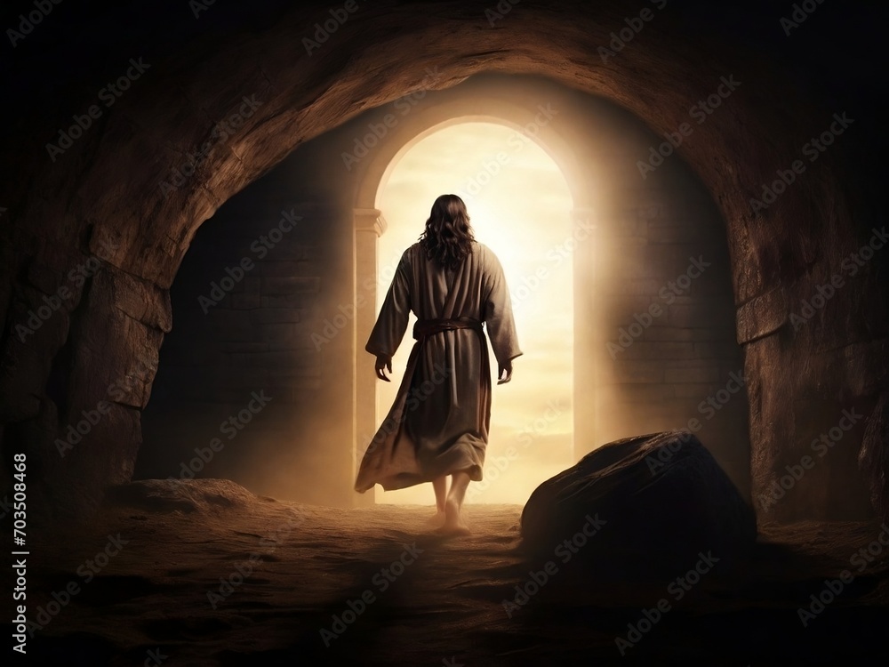 An awe-inspiring image captures the Resurrected Jesus Christ emerging ...