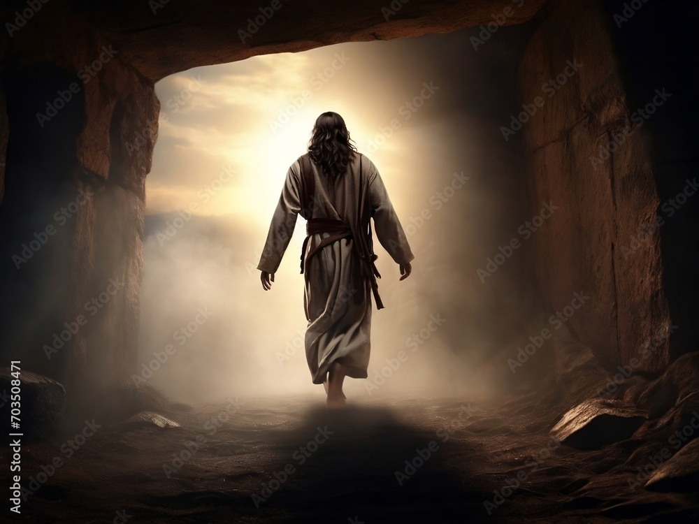 An awe-inspiring image captures the Resurrected Jesus Christ emerging ...