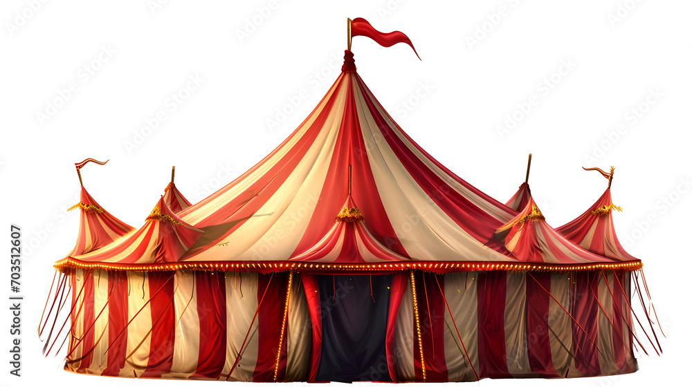 Circus Tent Isolated on Transparent Background Stock Illustration ...