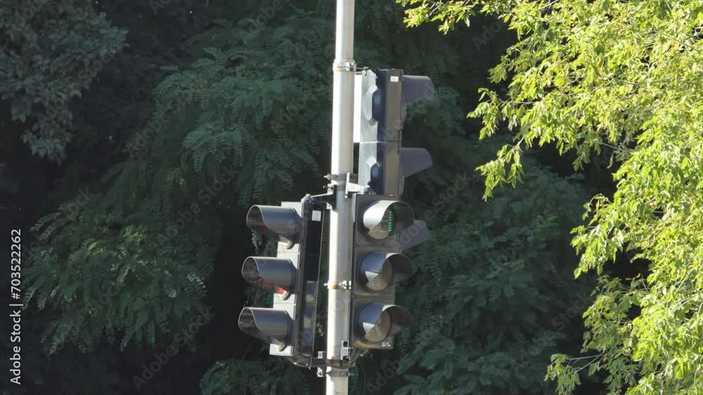 Traffic light is broken and yellow light doesn't work. Works red and ...