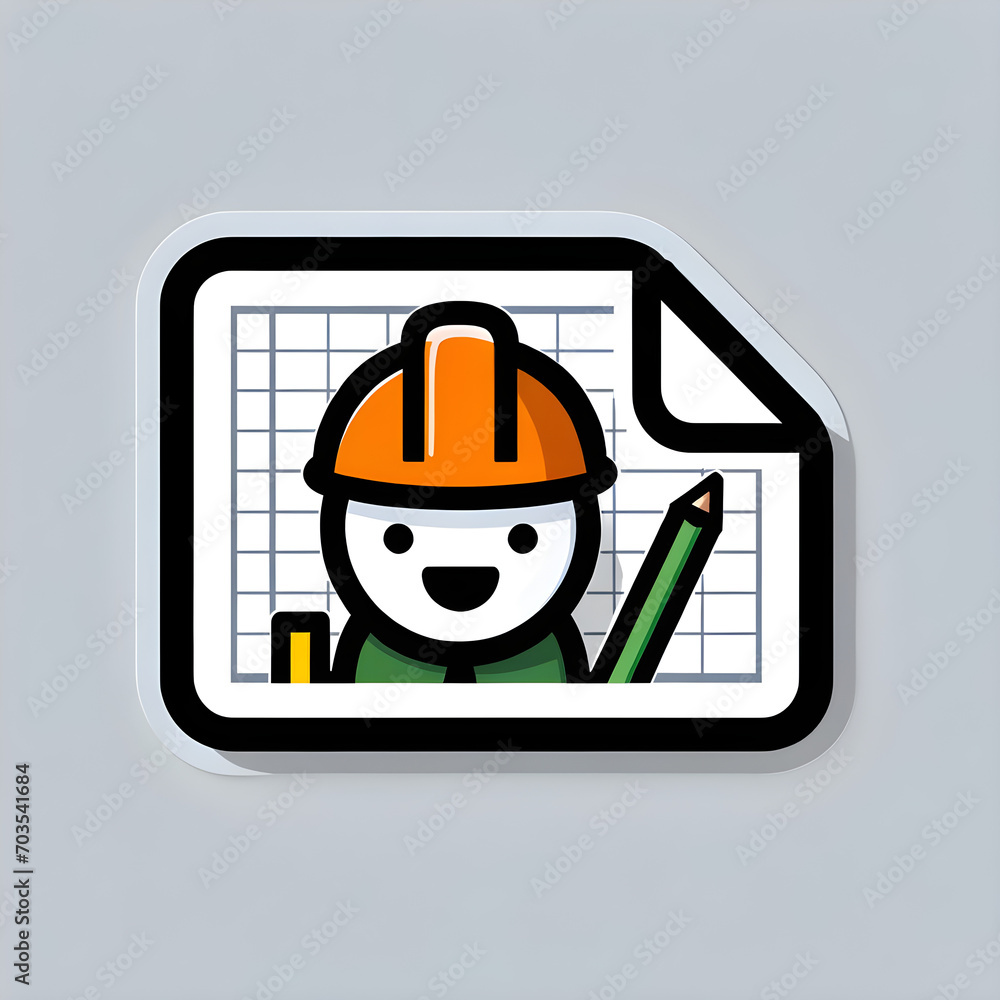 A playful design with a friendly Excel icon as a construction worker ...