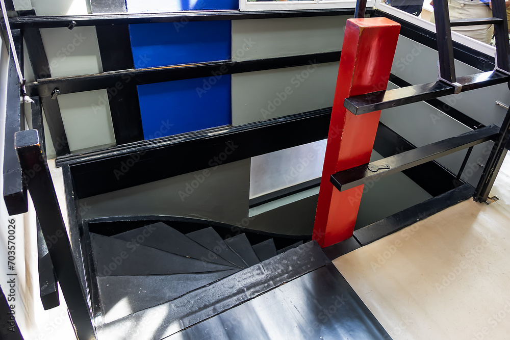 Interior of Rietveld Schroder House (1925): historic home architecture ...