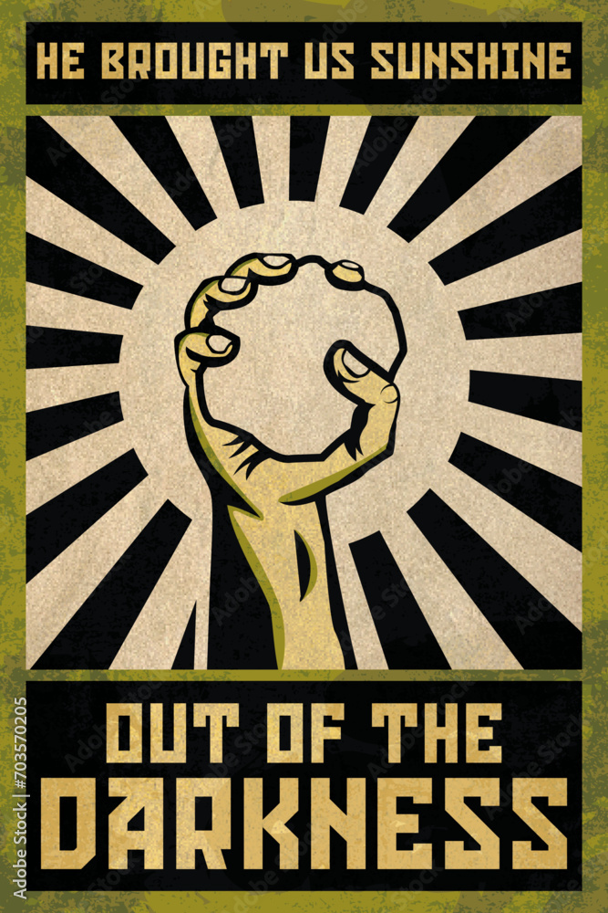 Green Propaganda Poster for Dystopian World Stock Vector | Adobe Stock