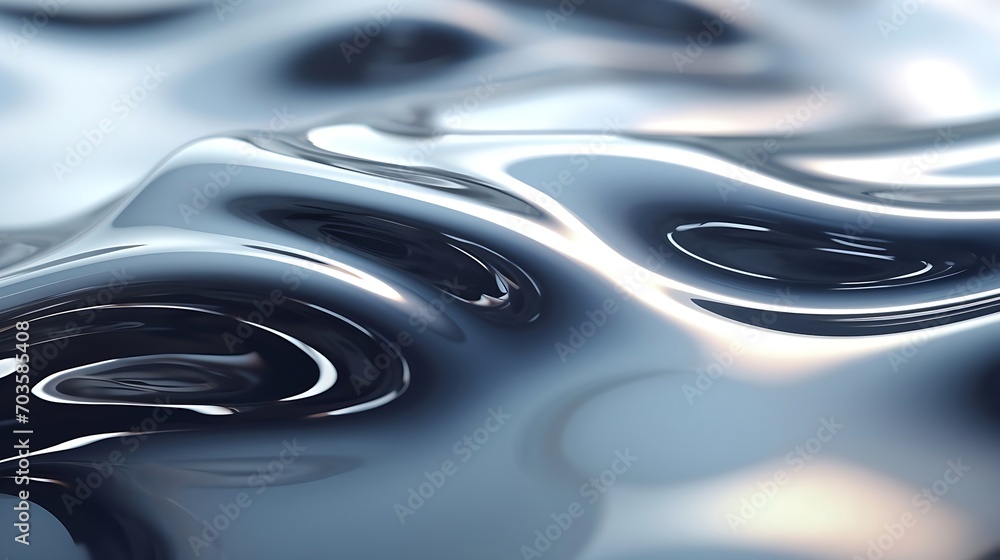 Liquidy blob abstract with smooth abstract gradient in one color. Metal ...