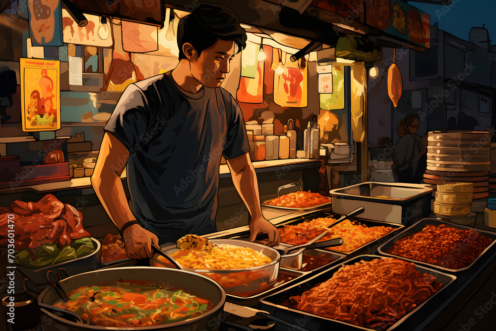 street market cook, street market, food store at street market, street ...