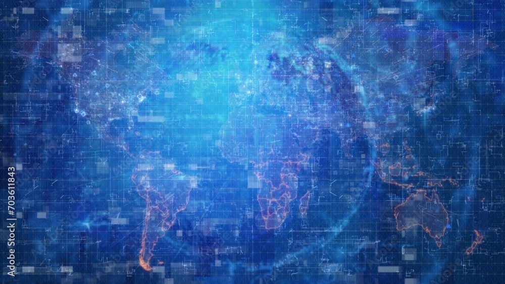 Digital concept binary code animation with computer programming and world map. Stock Video ...