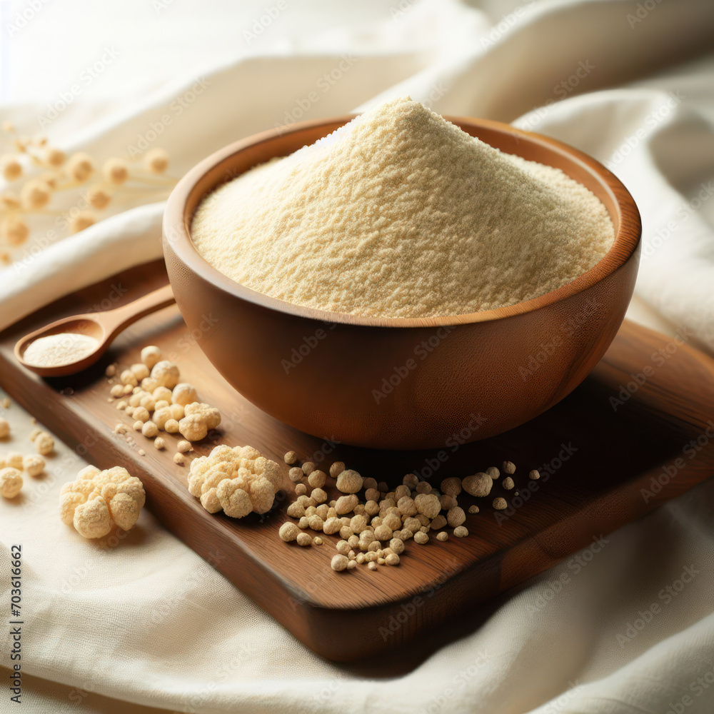 Raw Yellow Organic Nutritional Yeast in a Bowl, Levadura nutricional ...