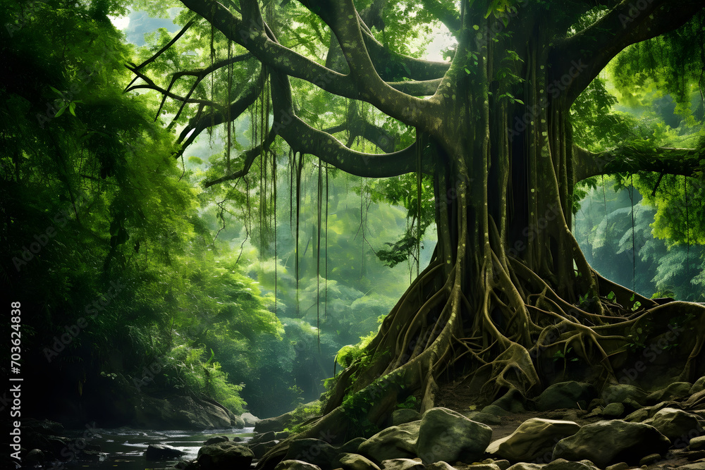 massive tree, huge tree, big trree, massive jungle tree, biggest tree ...