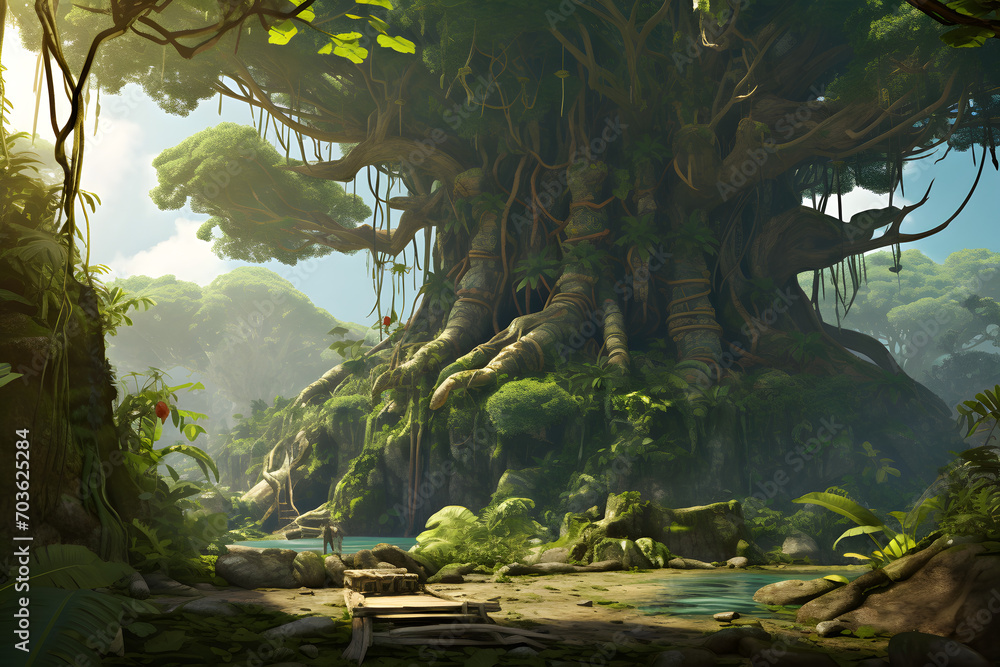 massive tree, huge tree, big trree, massive jungle tree, biggest tree ...