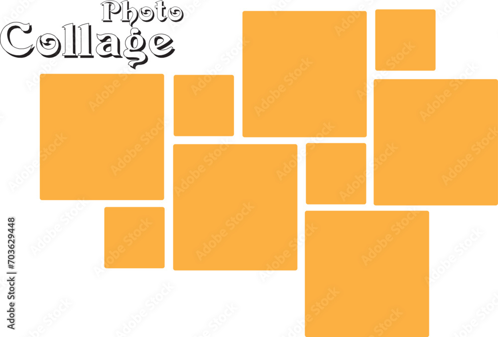 9 photo collage template. vector illustration, new collections Stock ...