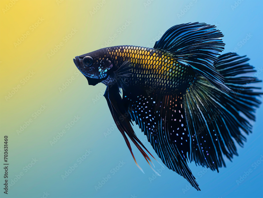 betta fish blue stars, fish fighters, ios background style, siamese ...