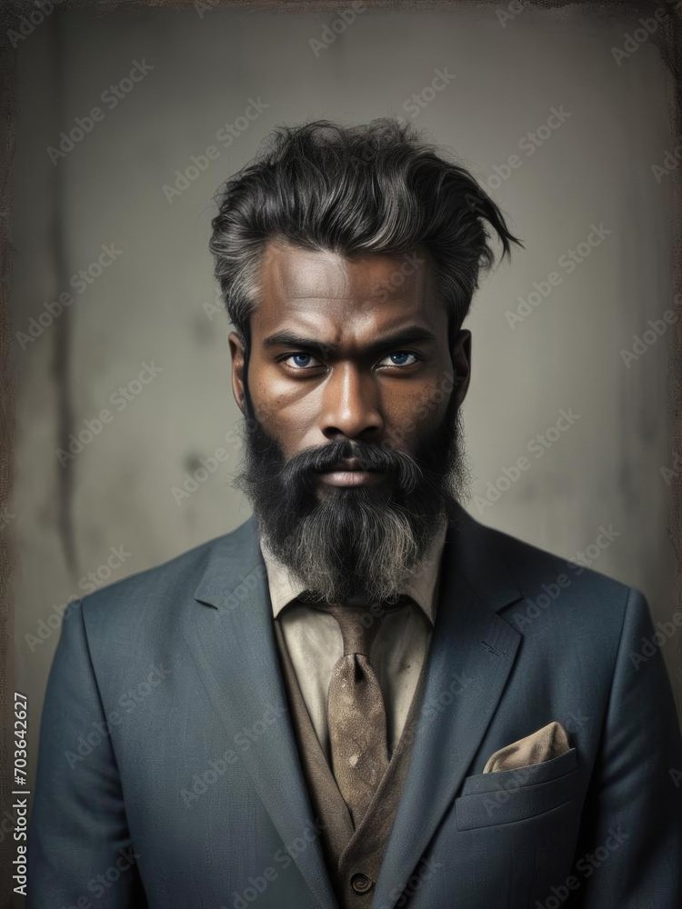 Raw and Edgy Portrait of a Very Tall Southeast Asian Man in Vintage ...