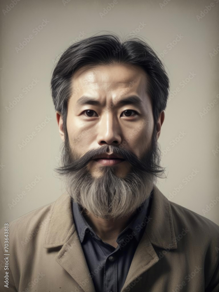 Urban Scholar - A medium-shot, wide angle, worm's eye view of an East ...