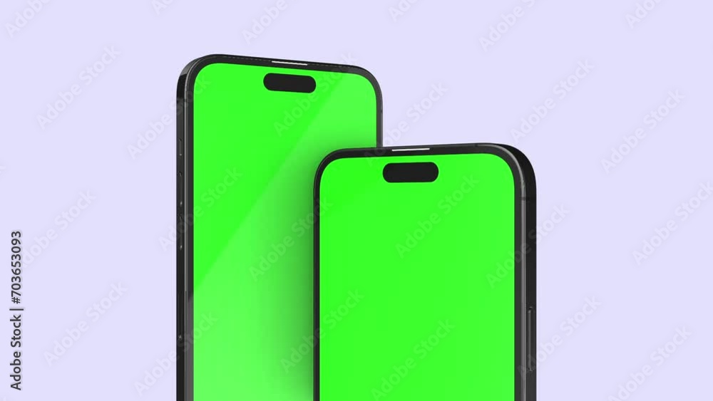 iPhone with blank green screen, isolated on white background. HD ...