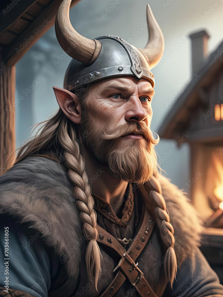 Whimsical Viking Skald - Character illustration of a Viking skald ...
