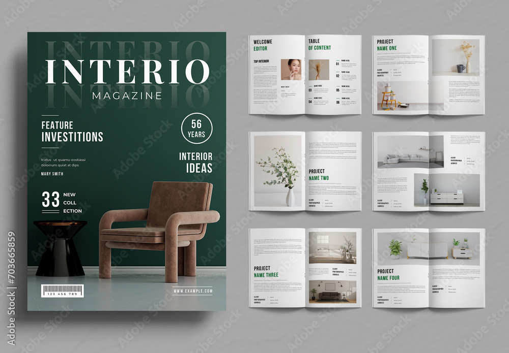 Interior Home Decoration Magazine Template Stock Template | Adobe Stock