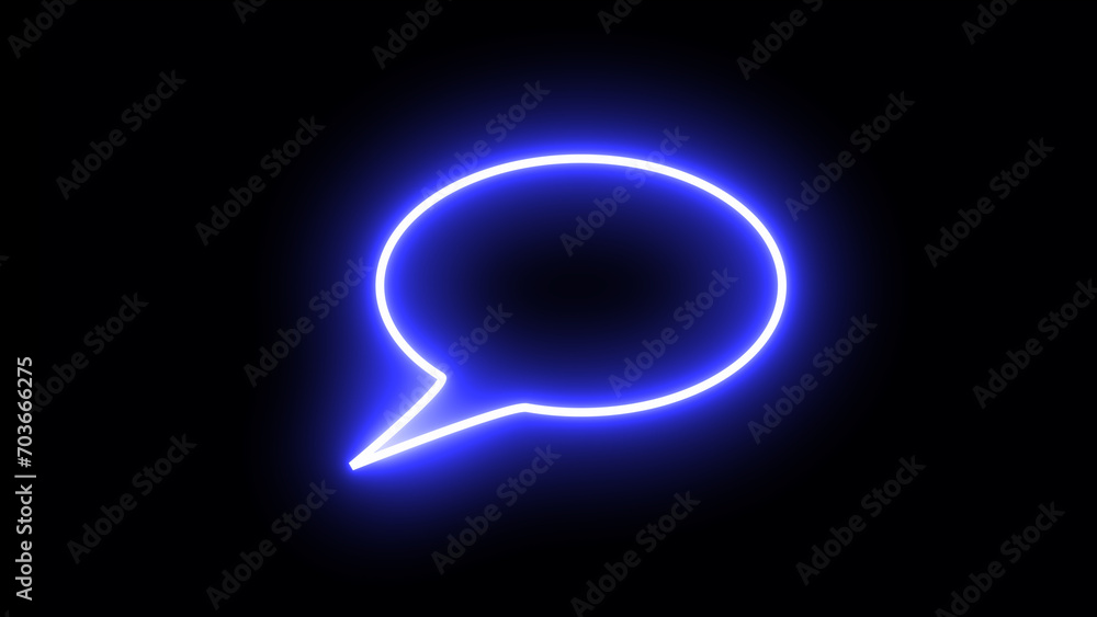 Glowing Chat message. speech bubble icon. text message line icon. Chat ...