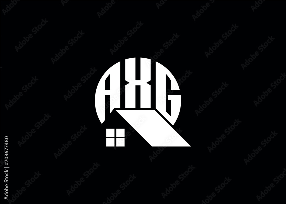 Real Estate Letter AXG Monogram Vector Logo.Home Or Building Shape AXG ...
