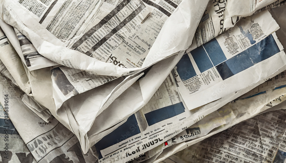 Crumpled newspaper texture background Stock Photo | Adobe Stock