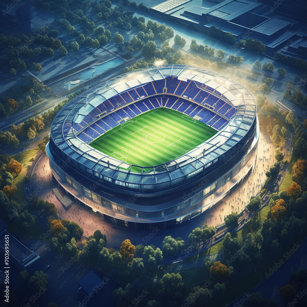 Football Stadium Aerial View AI Prompt: Capture the exhilarating ...