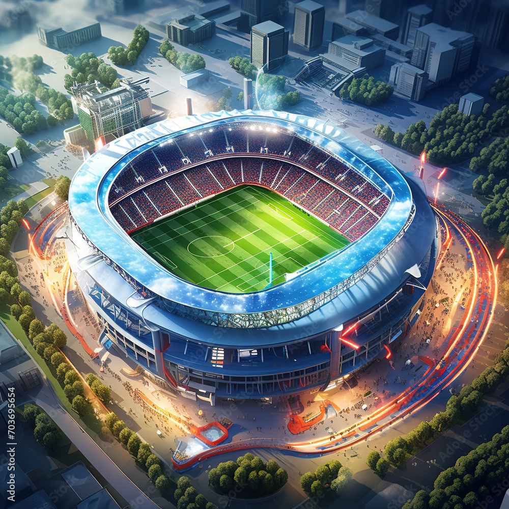 Football Stadium Aerial View AI Prompt: Capture the exhilarating ...