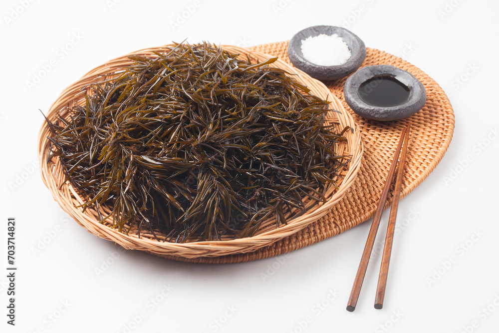 Seaweed of the brown algae Mojabanidae. The body is supported by ...