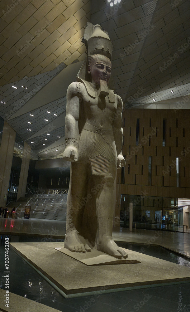 The Statue of Ramesses II in The Grand Egyptian Museum or Giza Museum ...