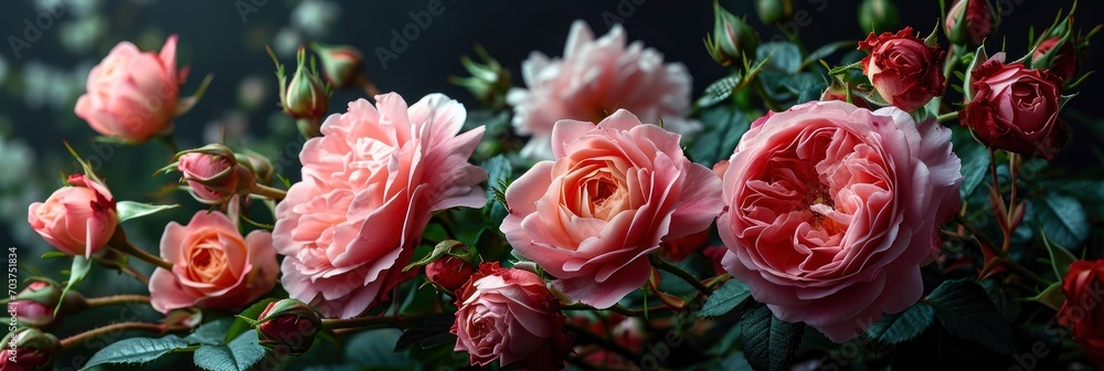 Pink Rose Flower Border, Banner Image For Website, Background, Desktop ...