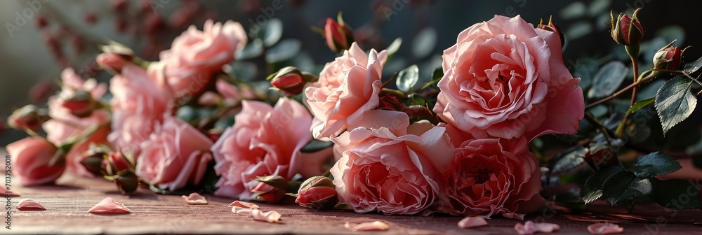 Pink Roses Border Frame Flowers Banner, Banner Image For Website ...