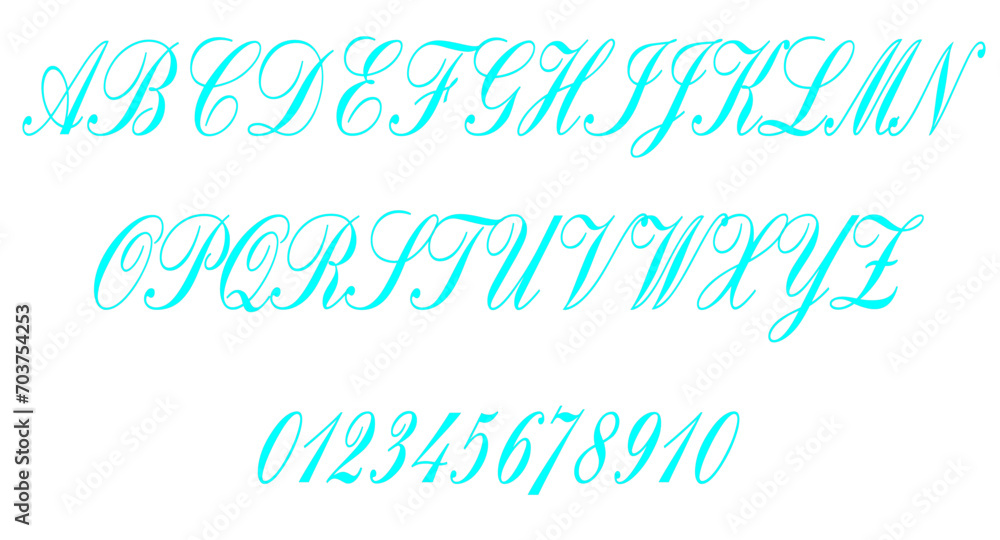 Letters of EnglischeSchTDemBol Font Alphabet and Punctuation Marks and ...