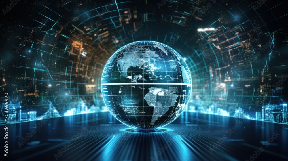 Global AI Influence Digital, global impact of AI Concept. Digital ...