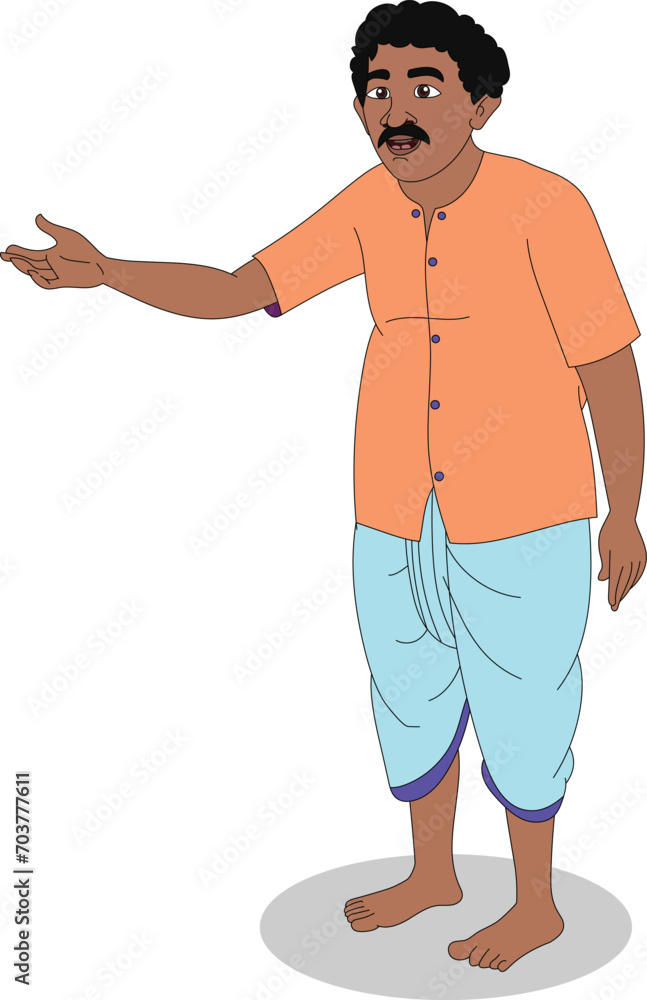 Indian Boy Character, 2D Cartoon Character Design Stock Vector | Adobe ...