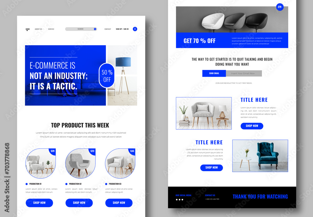Modelo de Interior Email Newsletter Layout do Stock | Adobe Stock