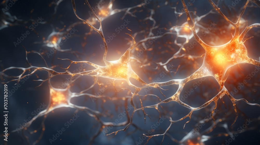 Generative AI Visual representation of the neuron structure ...