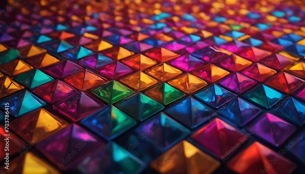 Harmonious arrangements of prismatic shapes in a variety of colors ...