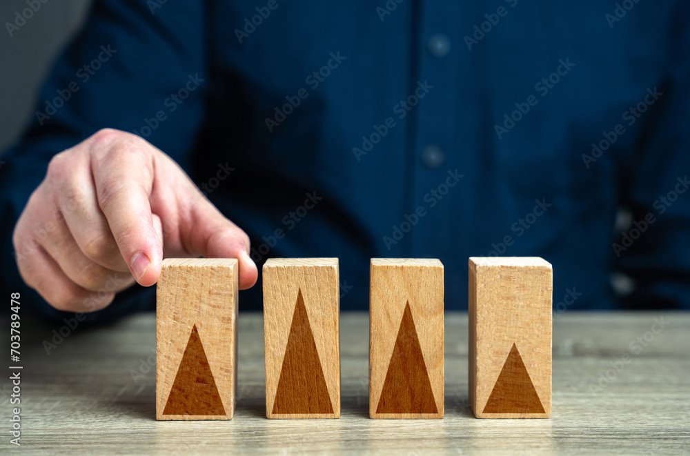 Foto Stock Analysis of growth indicators and trends. Best economic ...