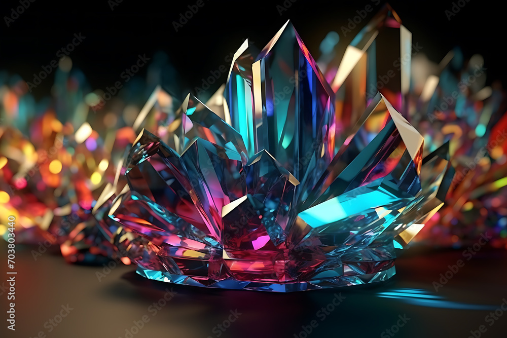 colorful crystal abstract background Stock Illustration | Adobe Stock