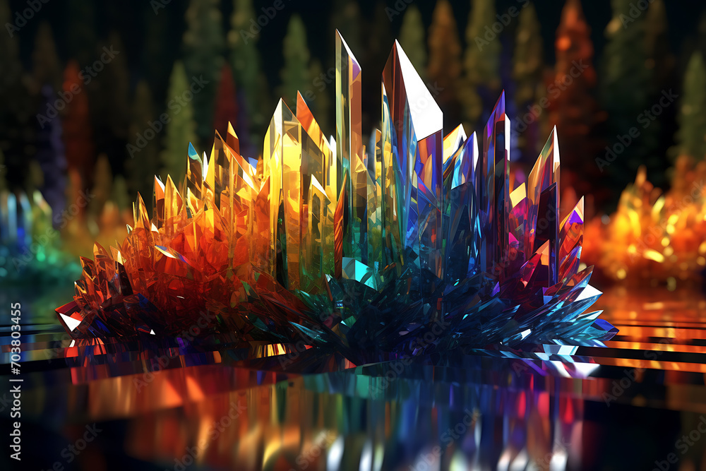 colorful crystal abstract background Stock Illustration | Adobe Stock