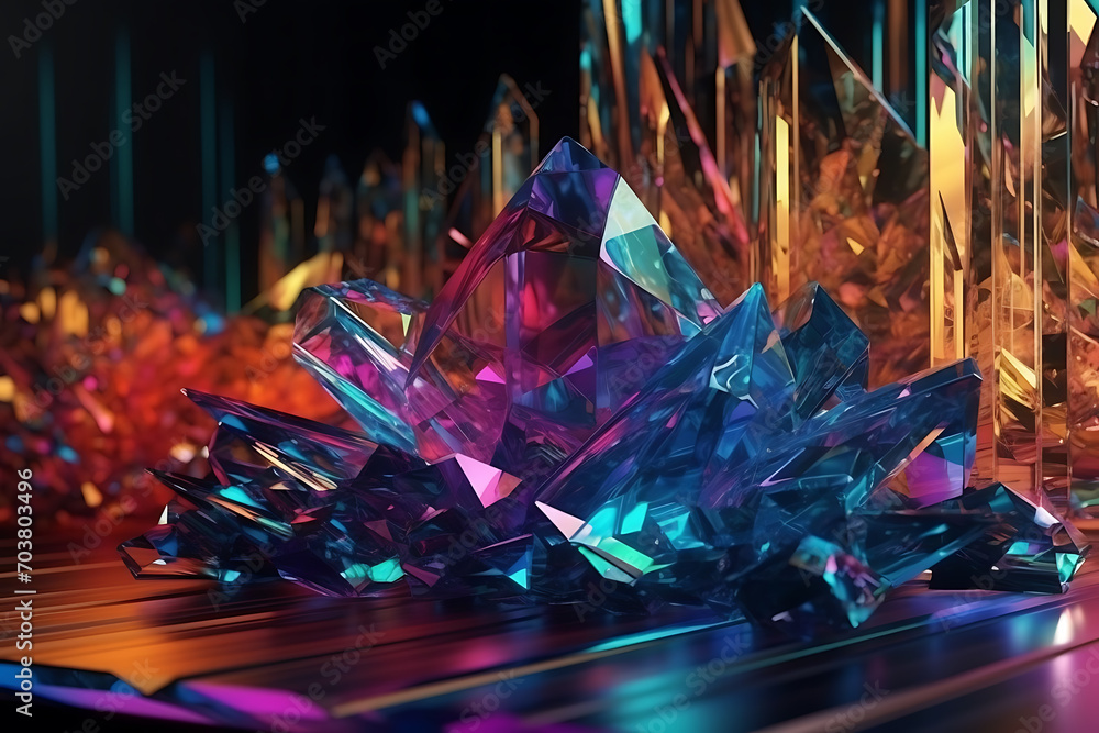 colorful crystal abstract background Stock Illustration | Adobe Stock