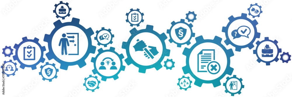 Offboarding hr measures vector illustration. Concept with icons related ...